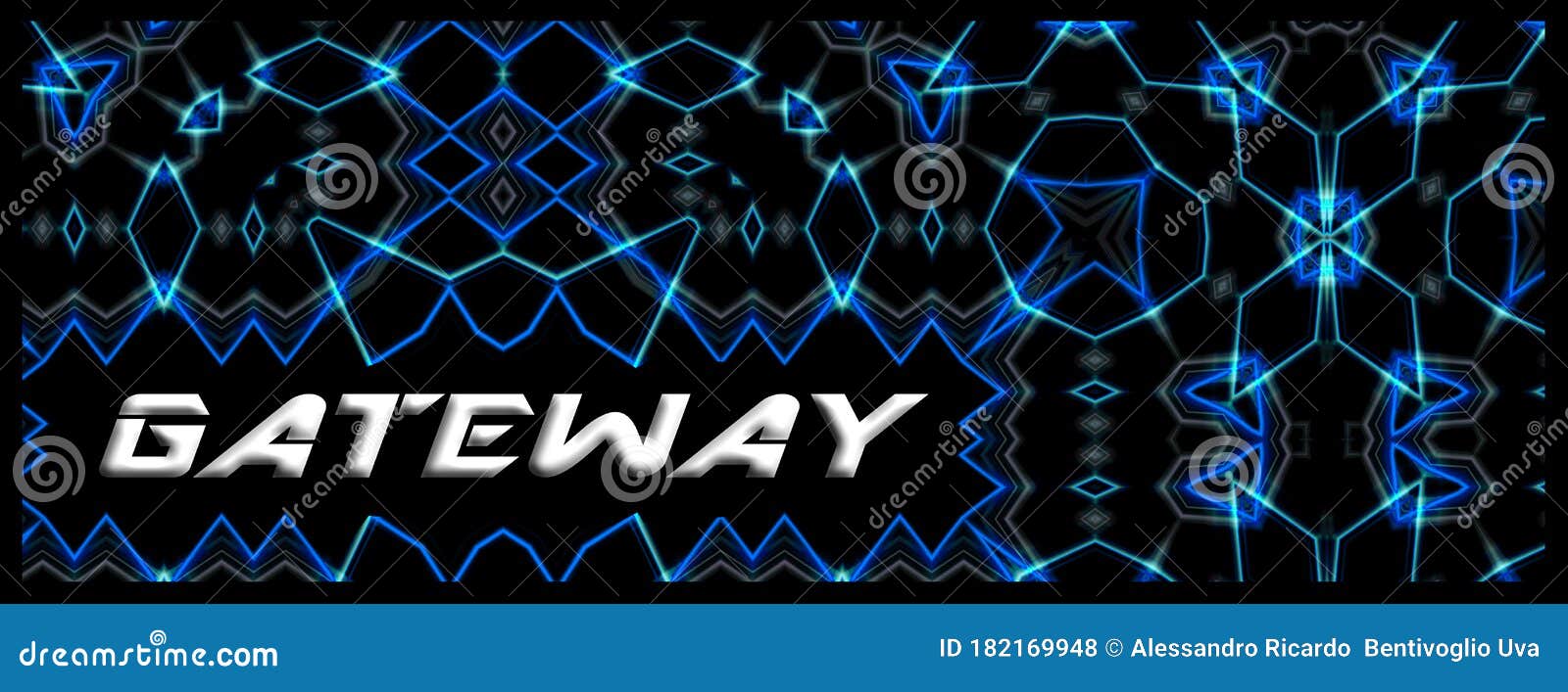 Banner Tech Style `Gateway` Stock Illustration - Illustration of ...