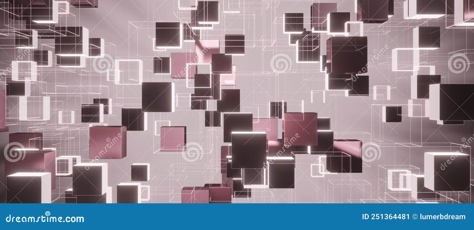 Banner Technology Pink Background 3D Render Stock Illustration ...