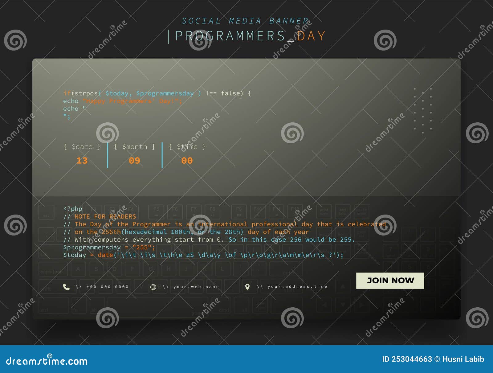 Banner Template with Black Transparent Keyboard Design for ...