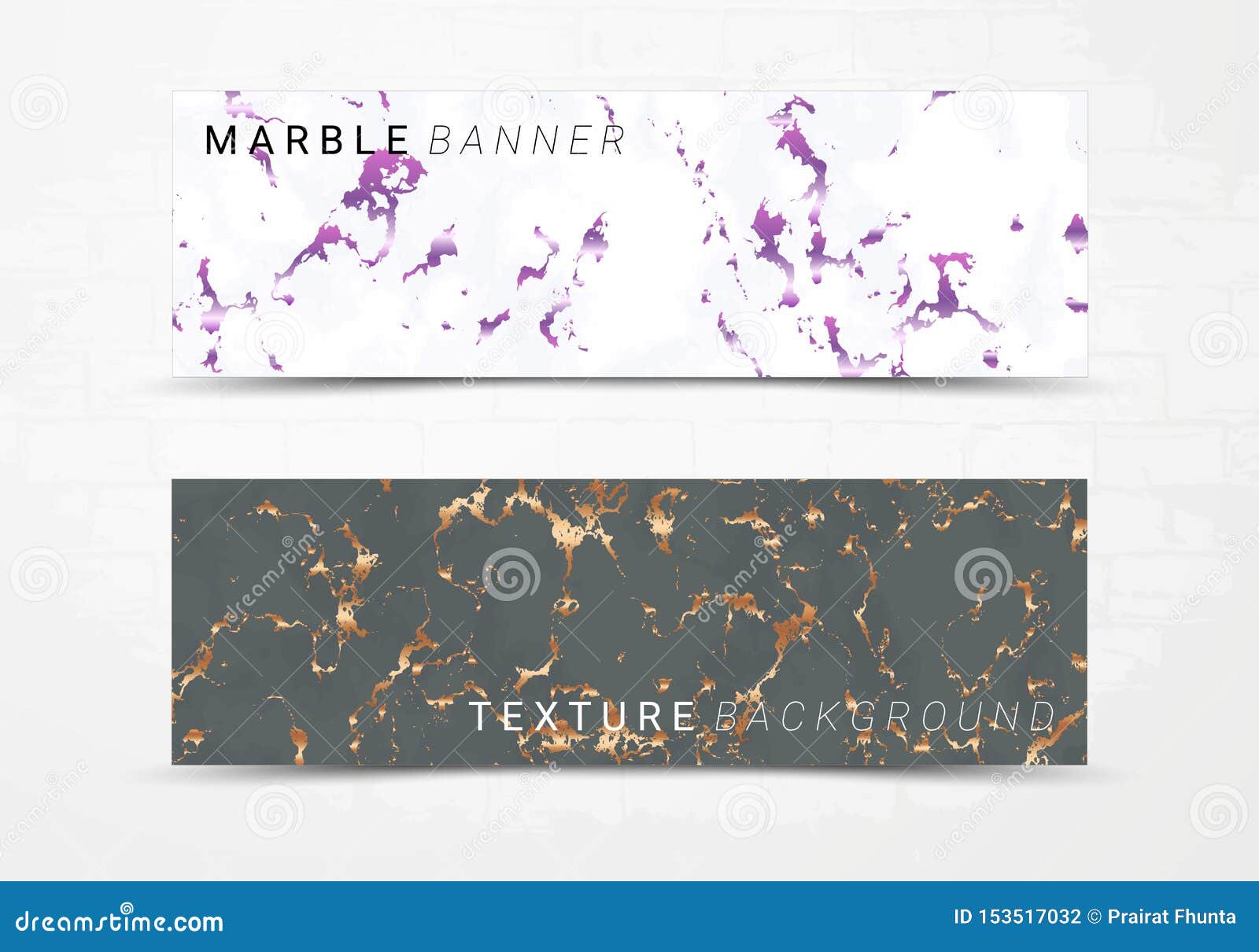 Banner Template of Black and White Marble Texture Background. Stock ...