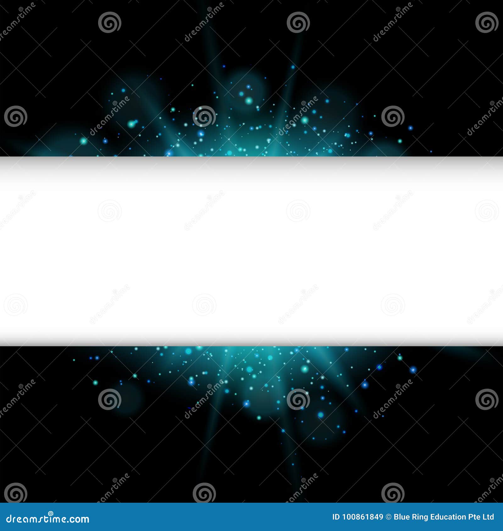 Banner Template with Blue Light in Black Background Stock Vector ...