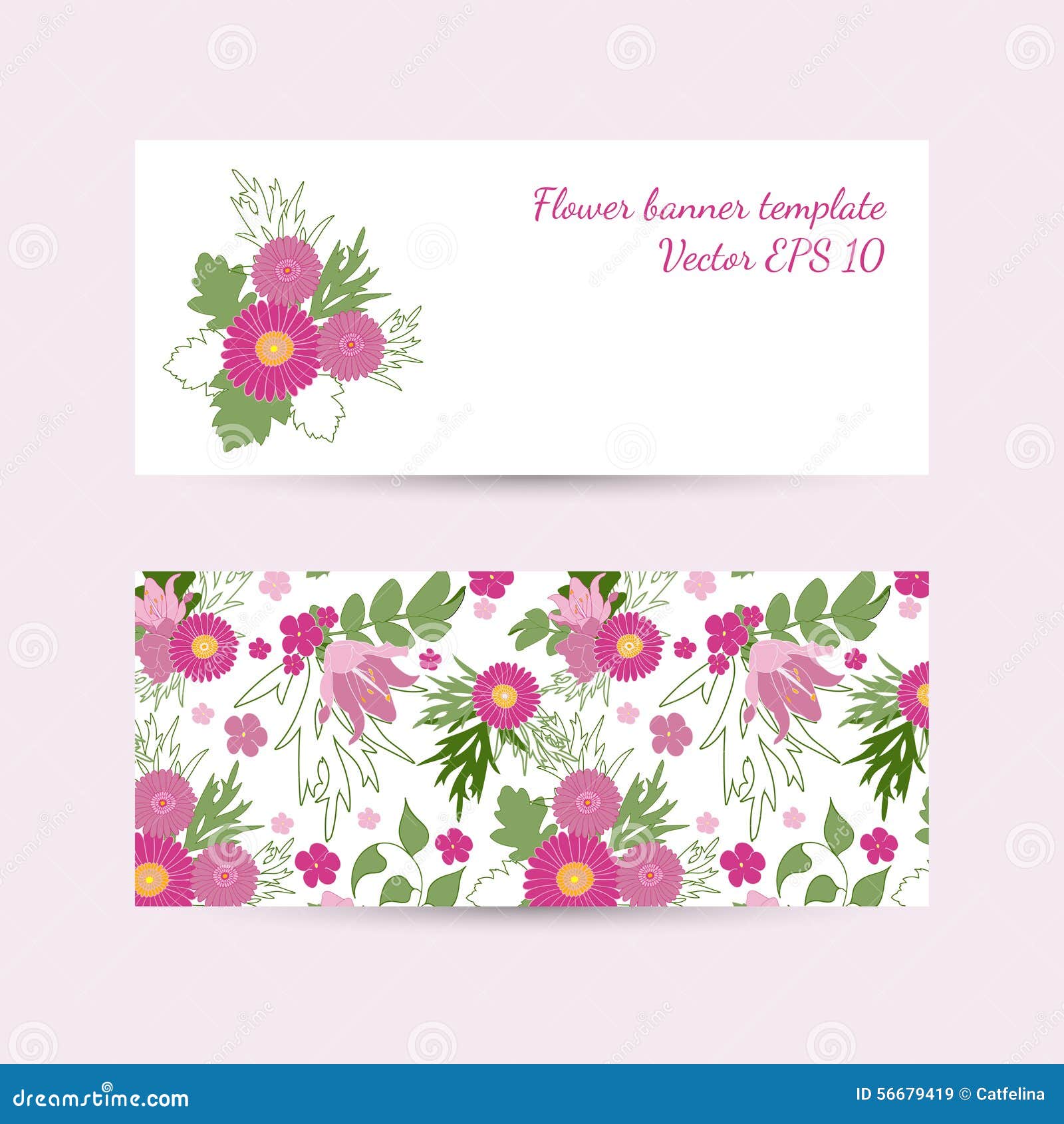 Banner Template with Floral Pattern in Bright Colors Stock Vector ...