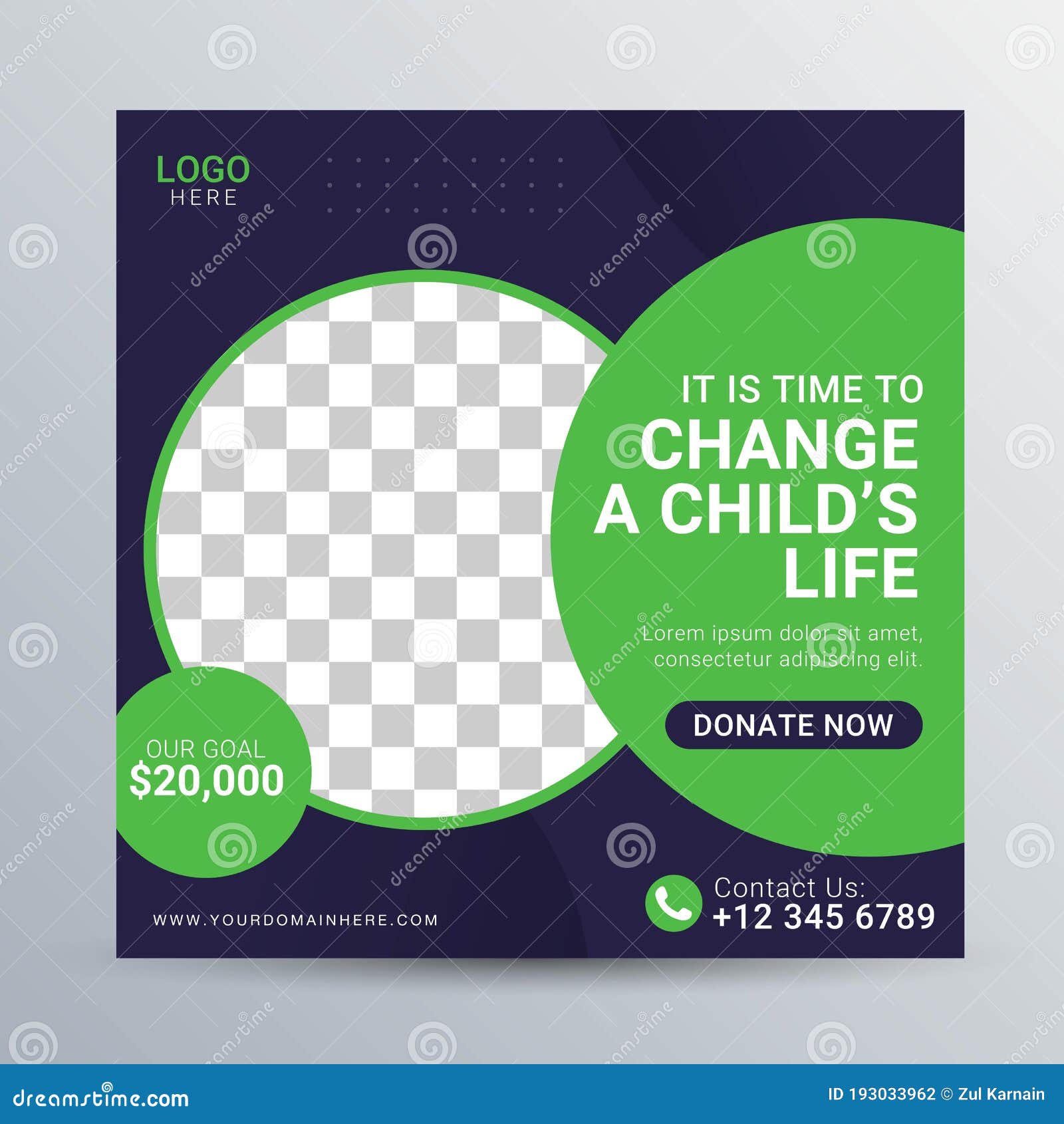 Charity and Donation Social Media Post Template Vector Stock Vector ...