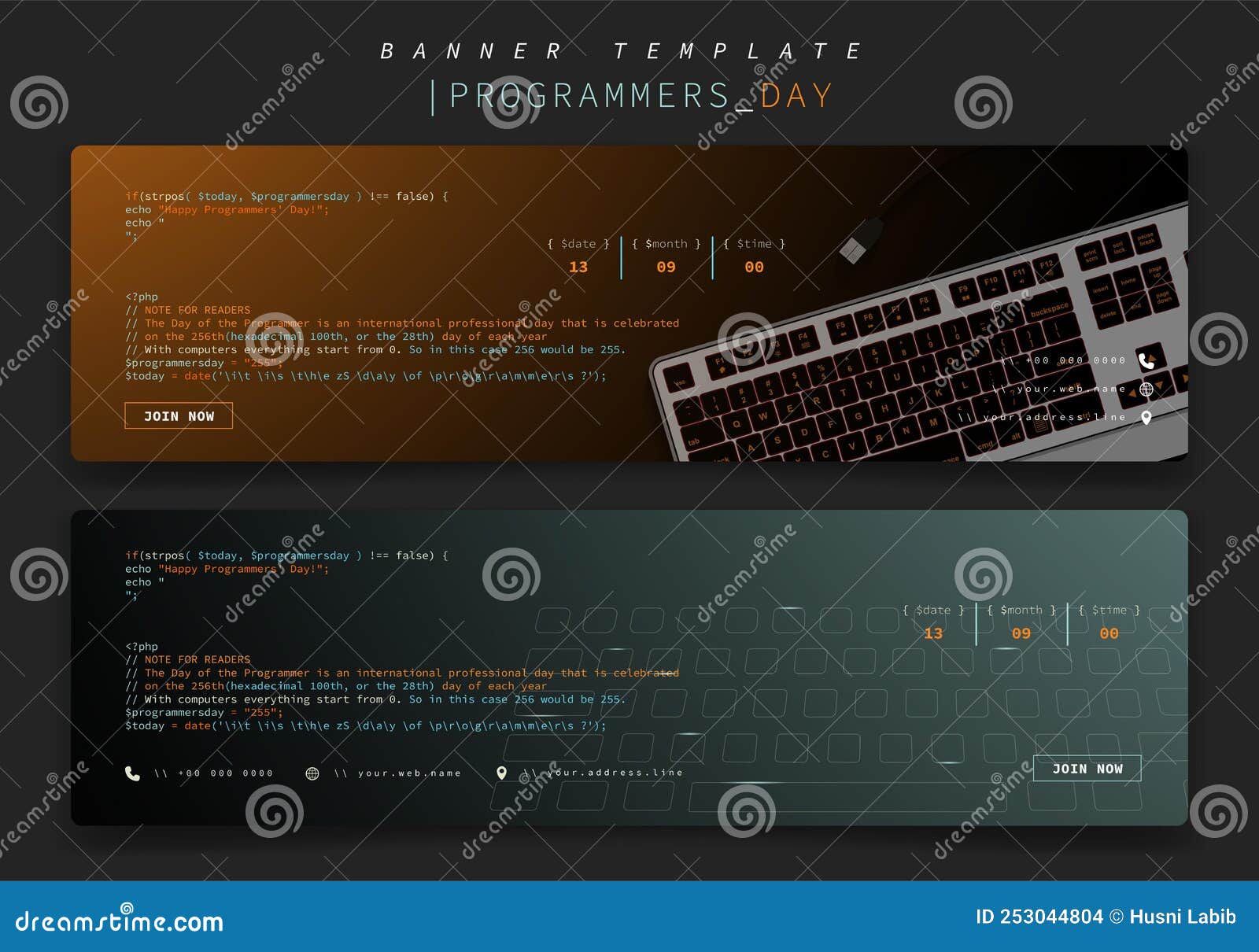 Banner Template with Keyboard Design in Gradient Background for ...