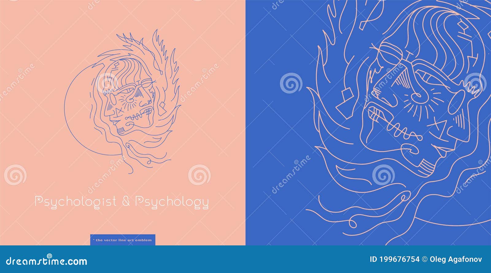 Psychologist Logo Concept. Psychology Vector Emblem Cabinet with Line ...