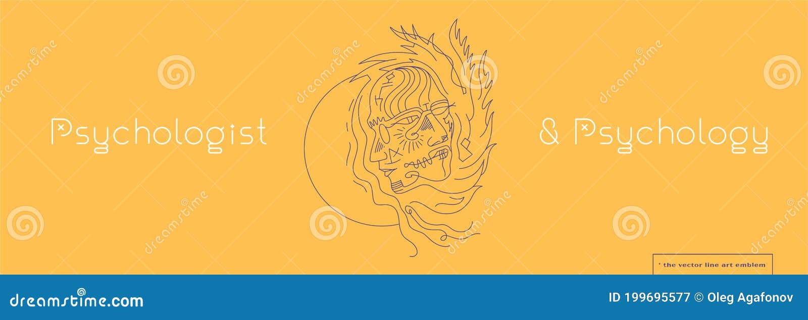 Psychologist Logo Concept. Psychology Vector Emblem Cabinet with Line ...