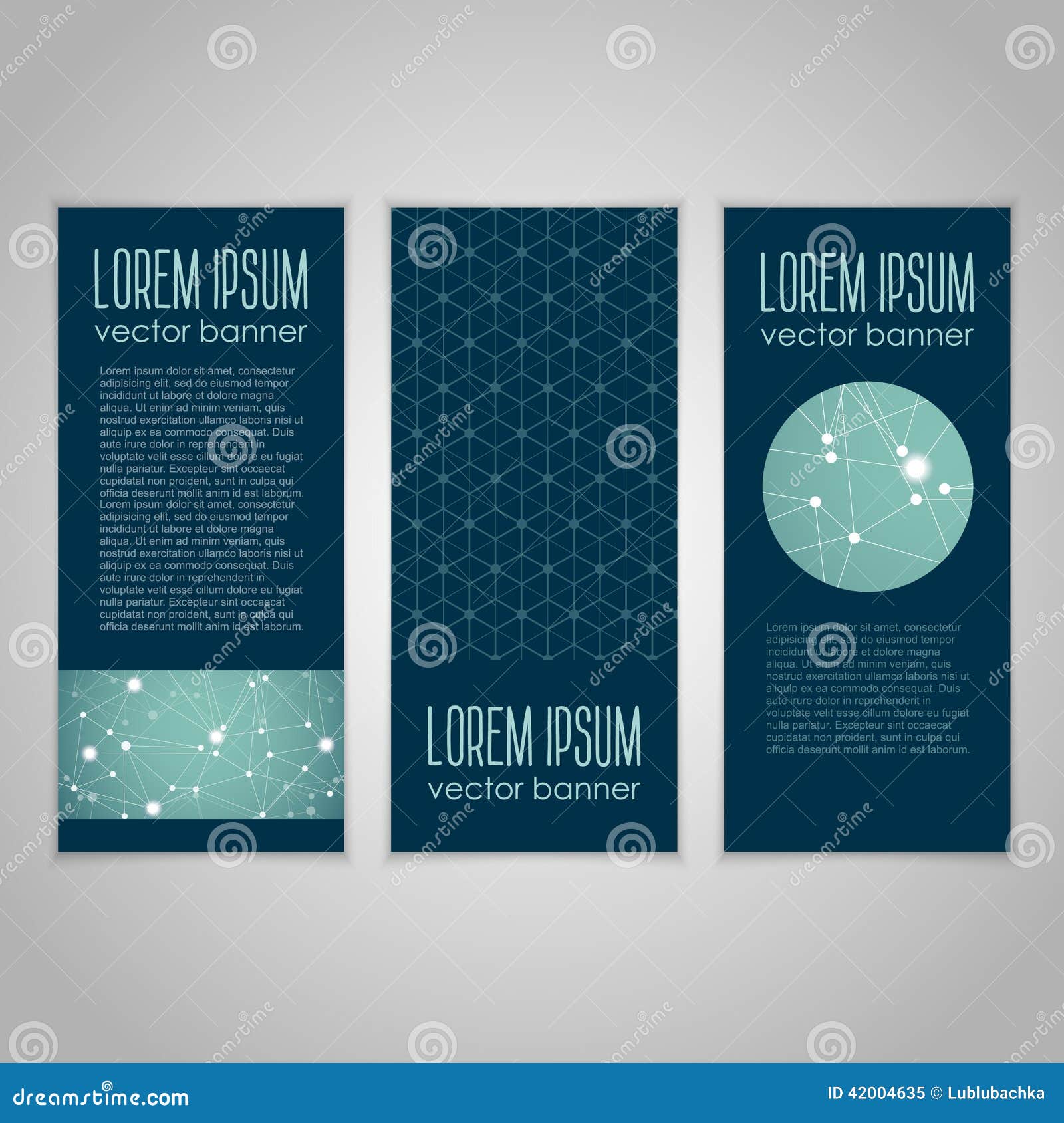 Banner Template with Network Connections Concept Stock Vector ...