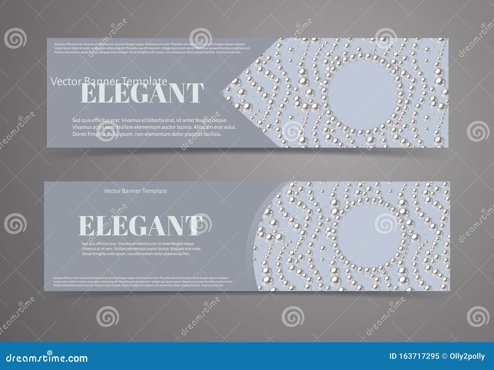 Banner Template Set with Pearl Pattern Background. Elegant Design ...