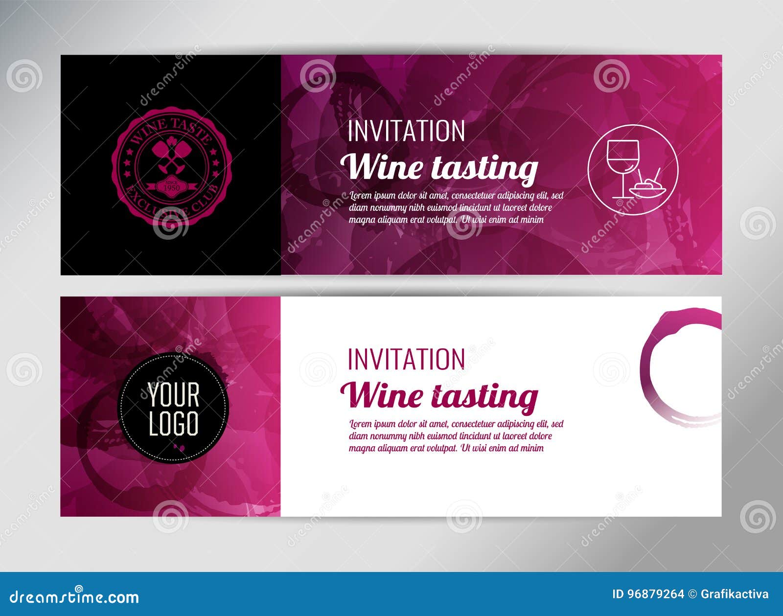 Banner Template for Wine Event Stock Vector - Illustration of brochure ...