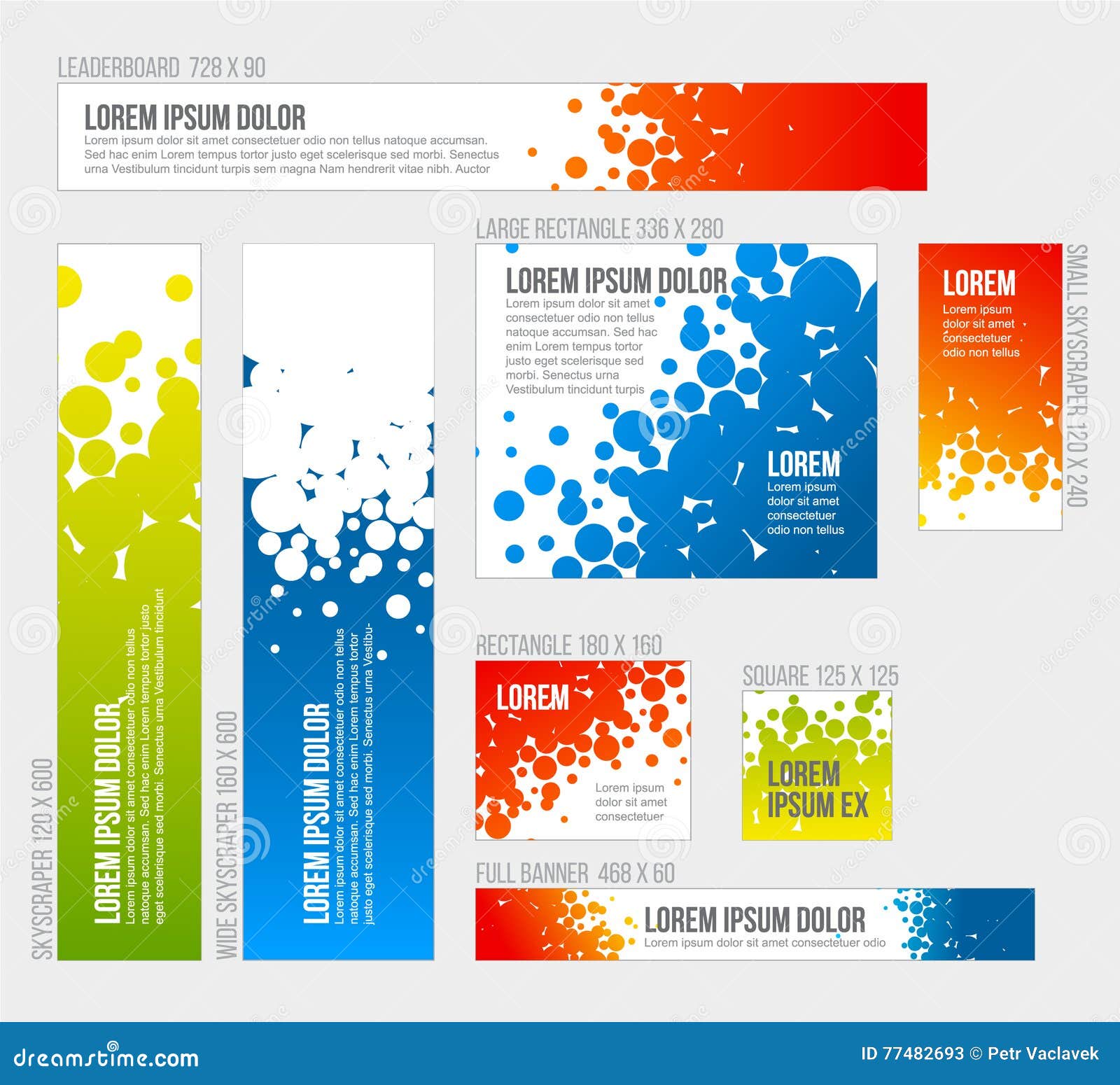 Banner Templates Collection with Abstract Background Stock Vector ...