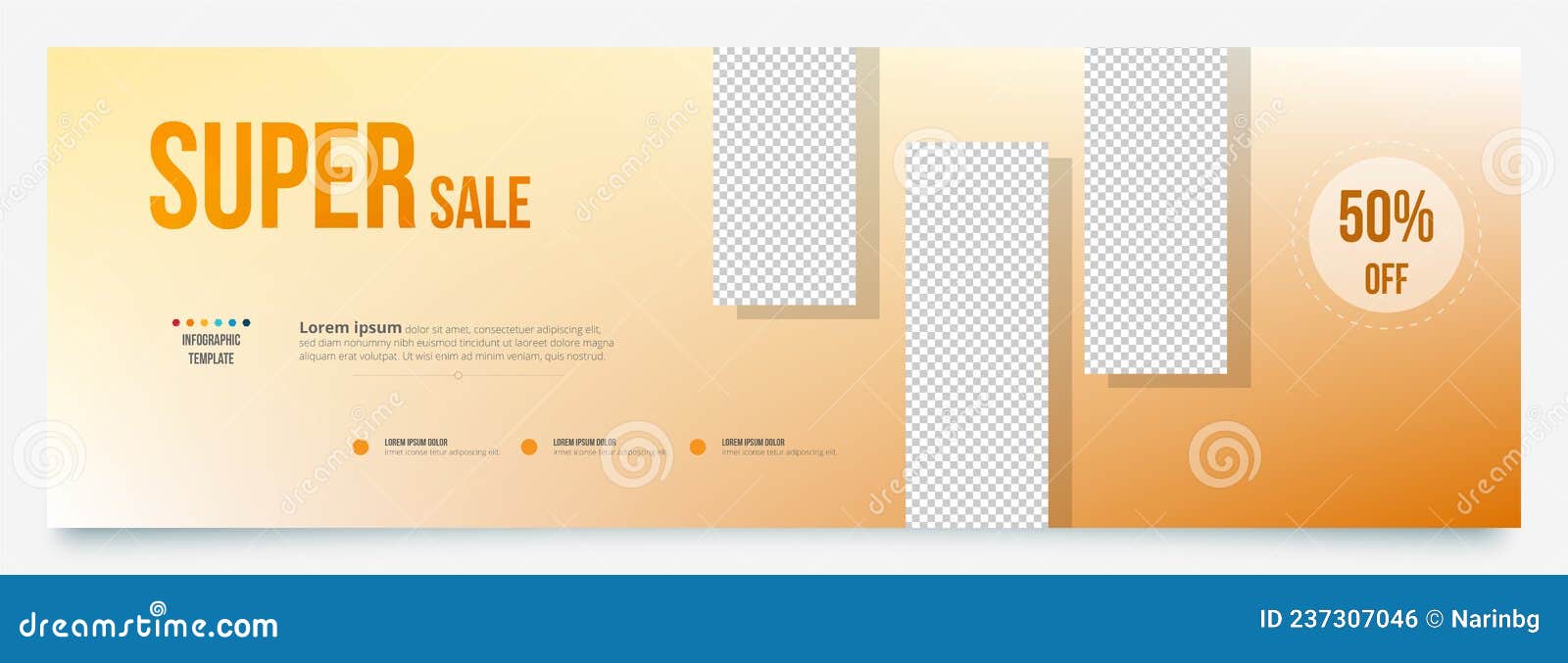 Infographic Banner Discount Design Template Stock Vector - Illustration ...