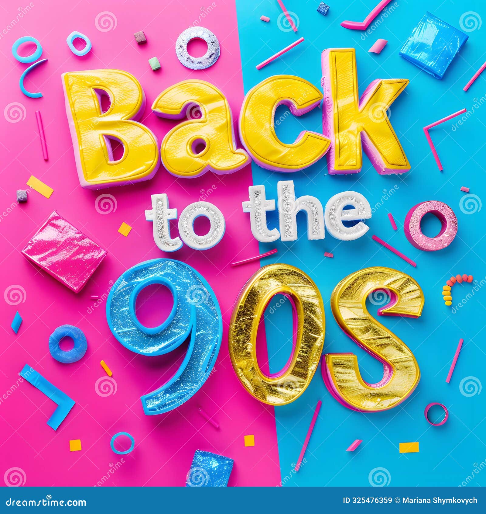 Banner with Text BACK TO 90S on Color Background. Stock Illustration ...