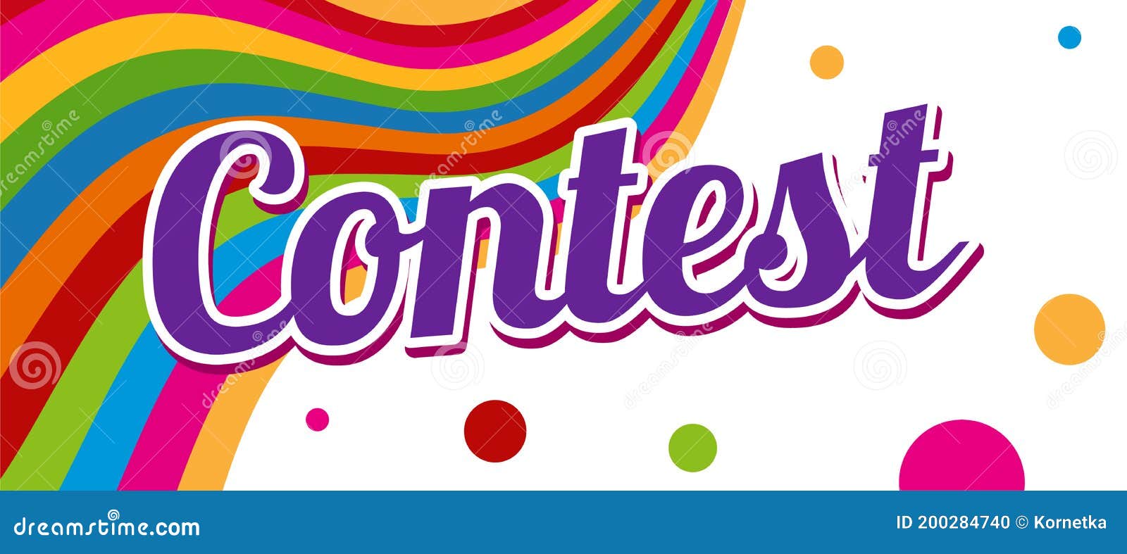 Banner with Text Contest. Bright Design. Vector Illustration. Stock ...