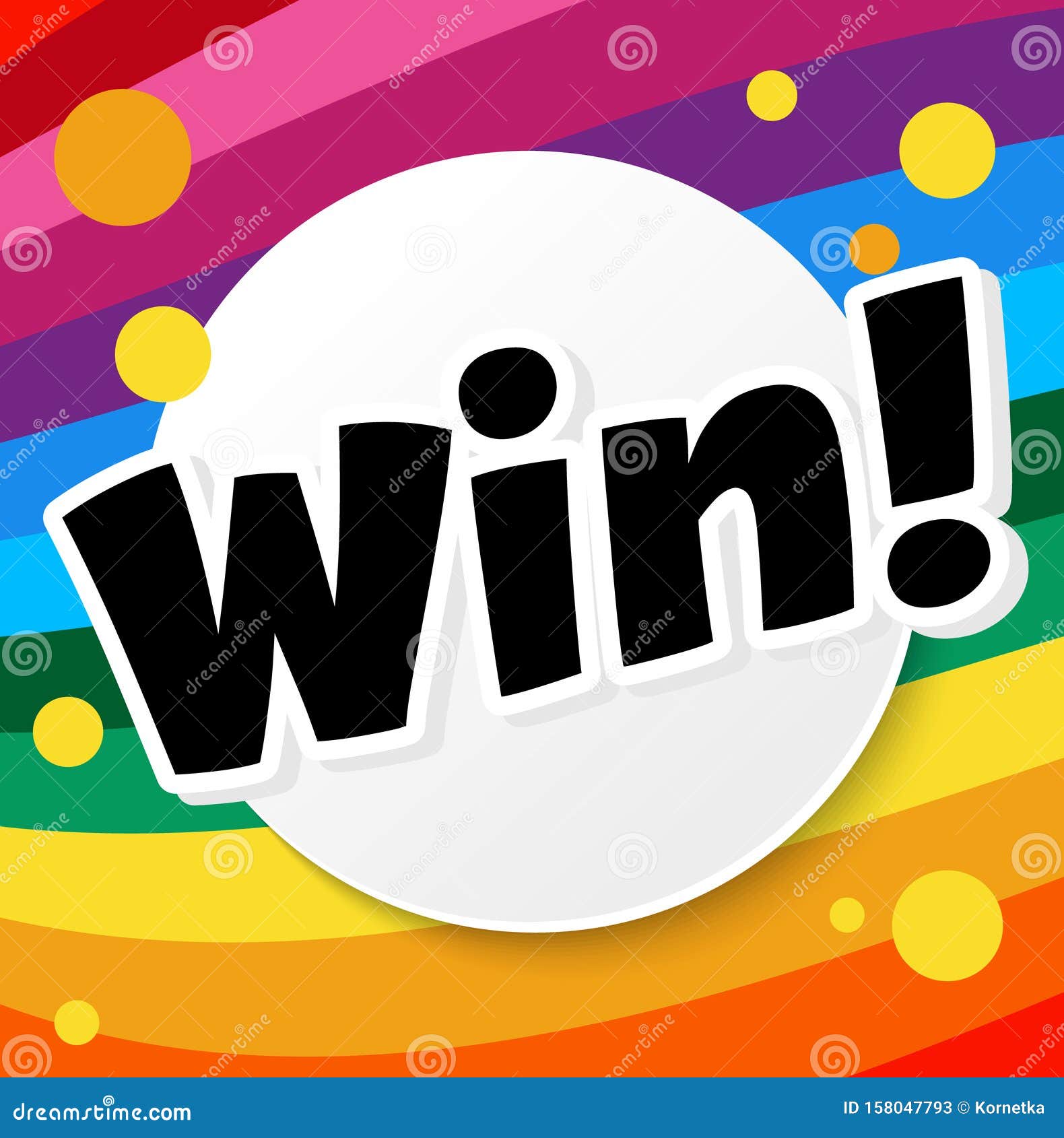 Banner with Text Win. Bright Design Stock Vector - Illustration of ...