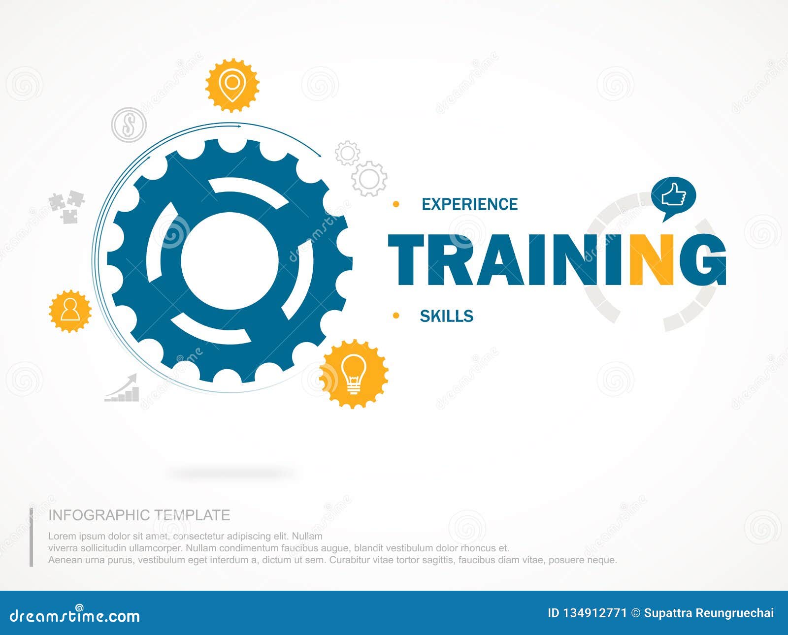 Banner Training and Gear Concept. Stock Vector - Illustration of growth ...