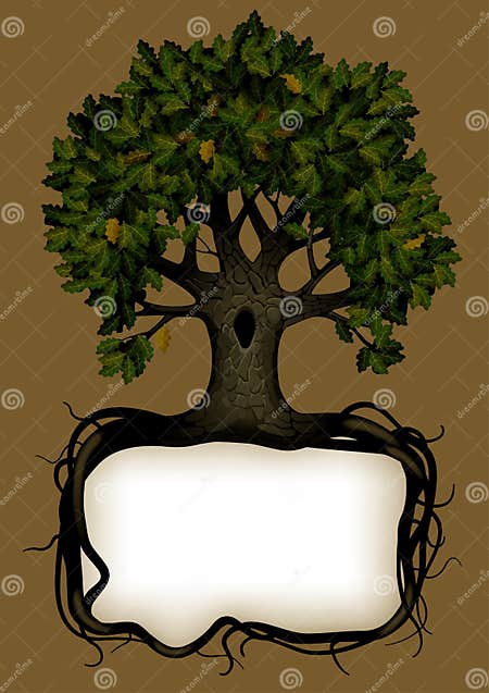 Banner with a tree stock vector. Illustration of single - 9268972
