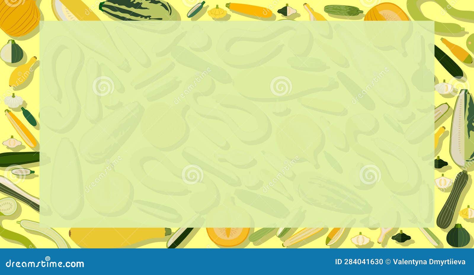 Banner with Types of Summer Squash. Flat Style. Stock Vector ...