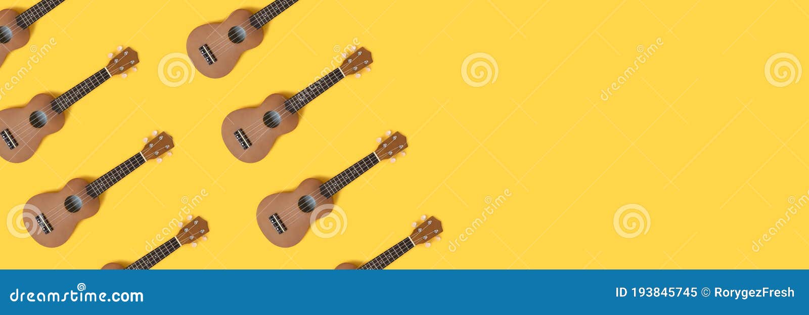 Banner with Ukulele Pattern on a Yellow Background. Stock Illustration ...