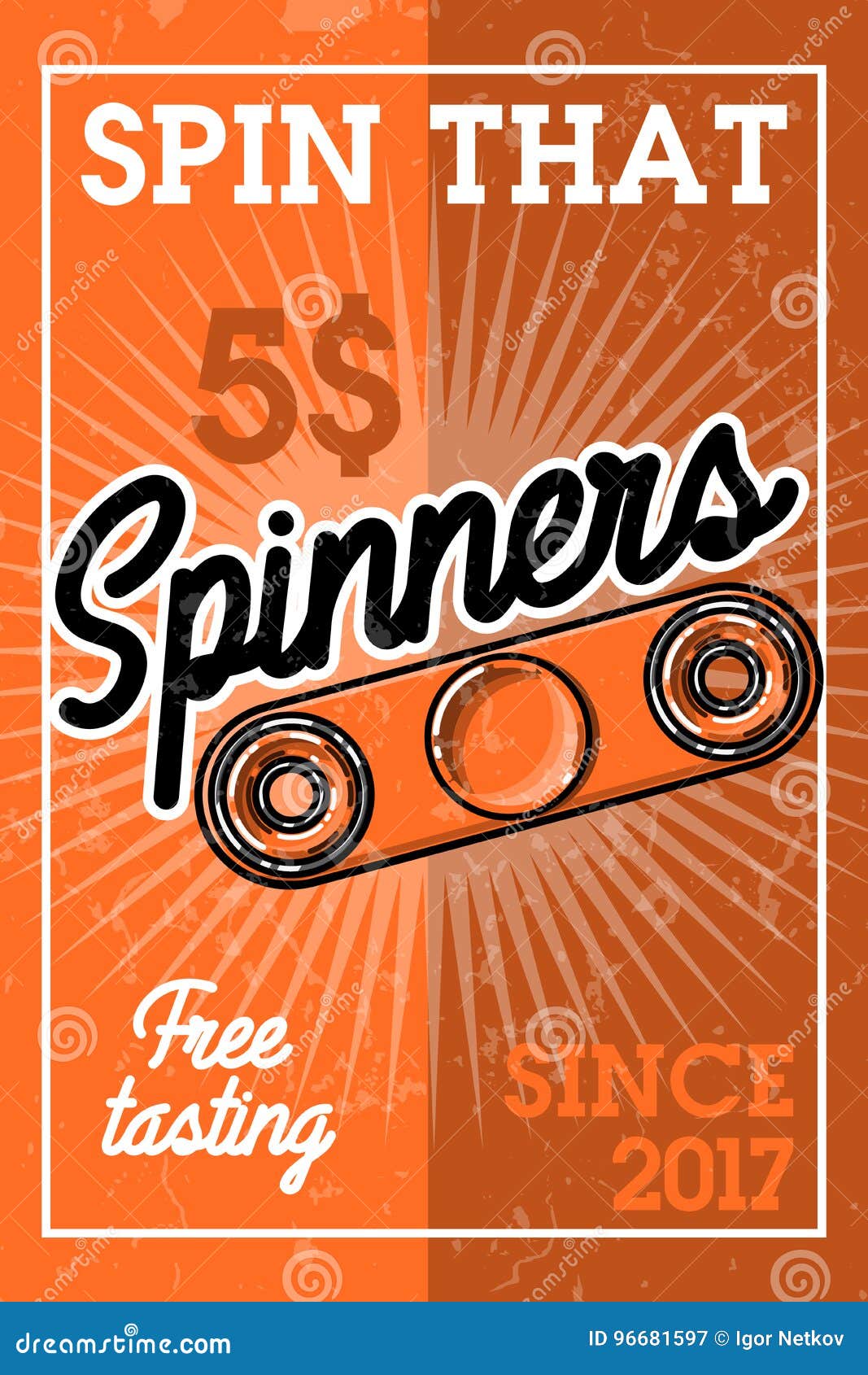 Banner Van Kleuren De Uitstekende Spinners Vector Illustratie ...
