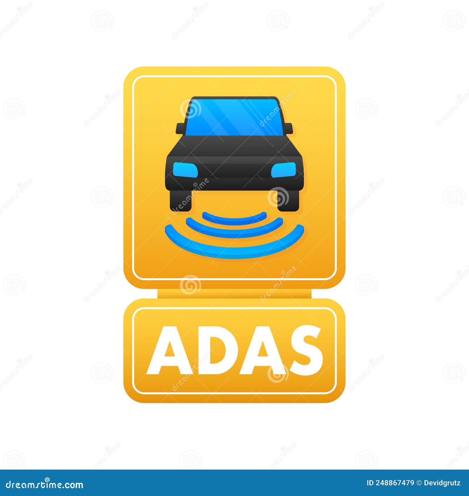 Banner Vector. Creative ADAS Advanced Driver Assistance Systems Icon ...