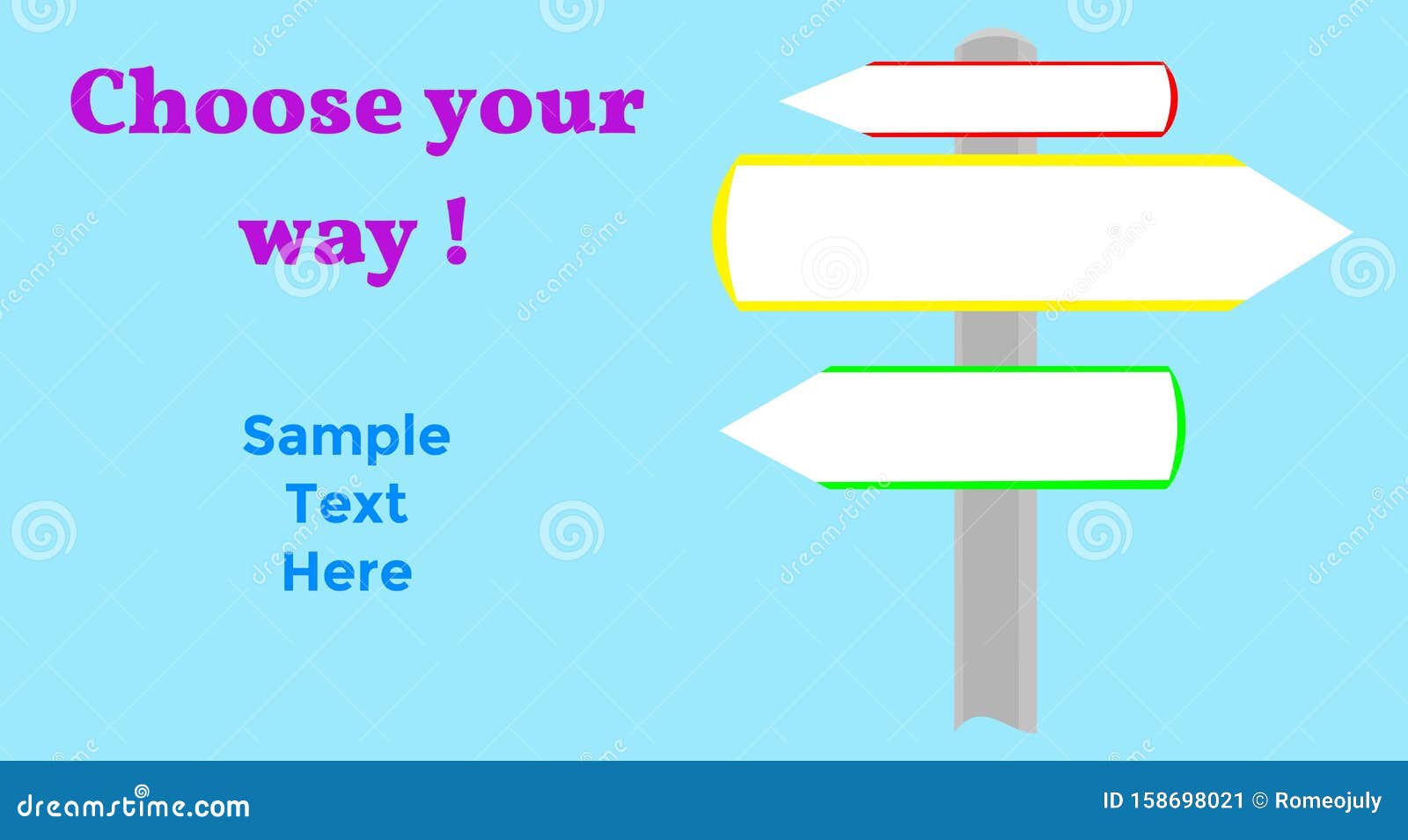Choose the Way Direction Signs Call Help Tooltip Stock Illustration ...