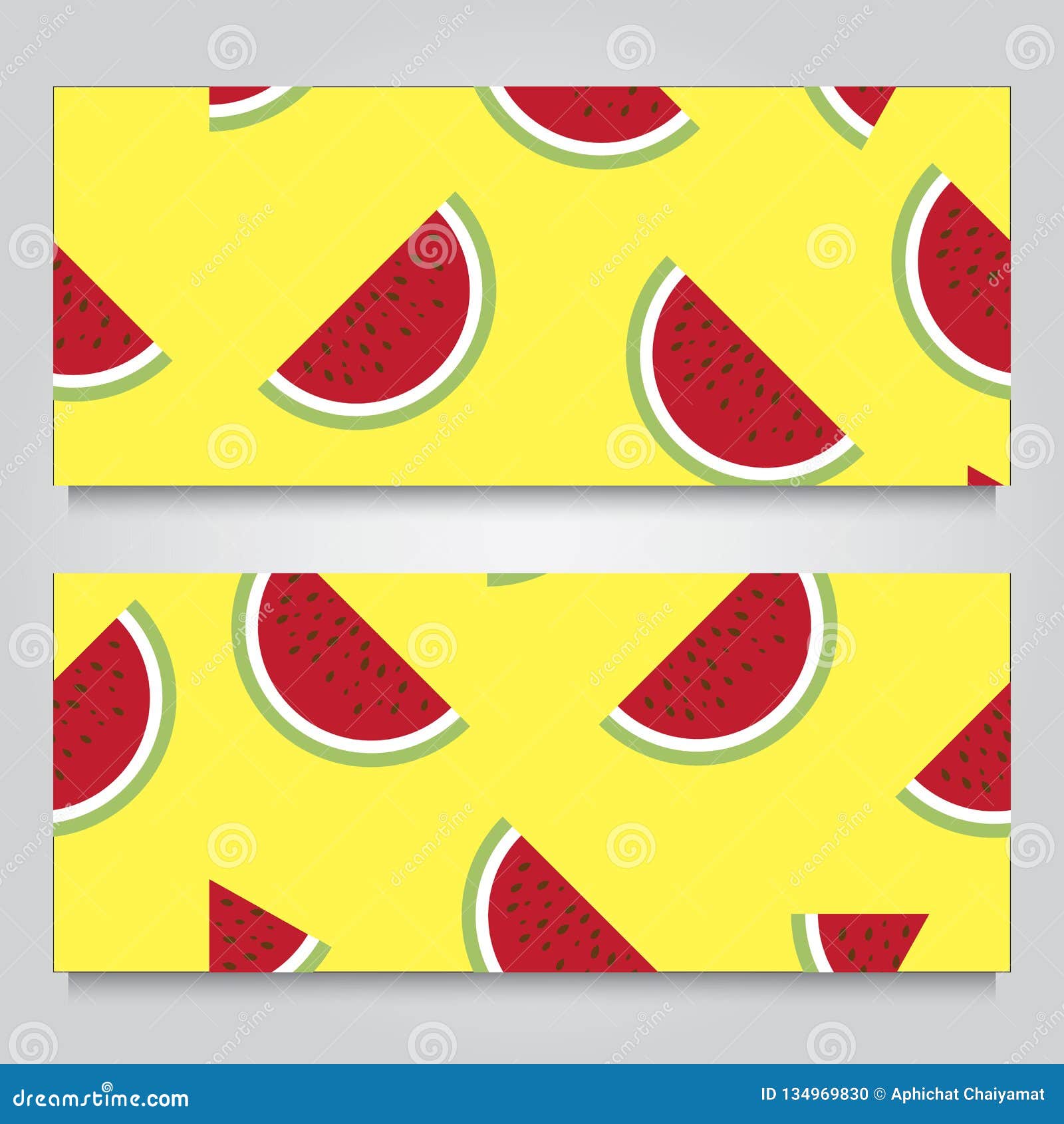 Banner Vector of Water Melon Stock Illustration - Illustration of ...