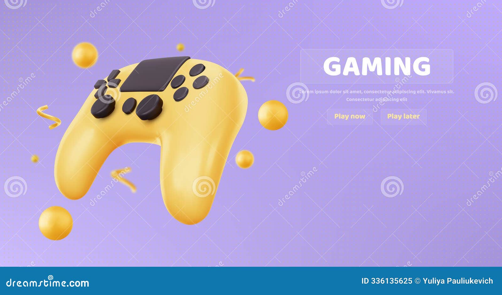 Banner with Video Game Console Control Joystick Stock Illustration ...