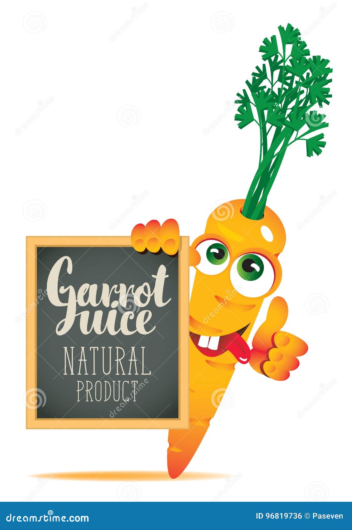 Banner Voor Vers Sap Met Grappige Wortel Vector Illustratie ...