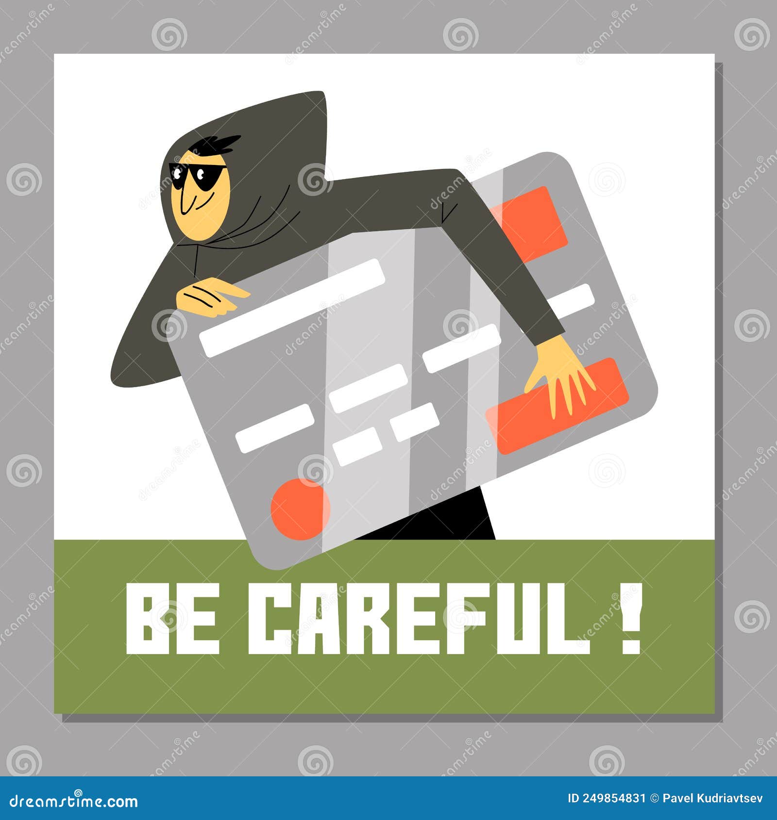 Banner Warning of Hacker Activity and Cybercrime, Flat Vector ...