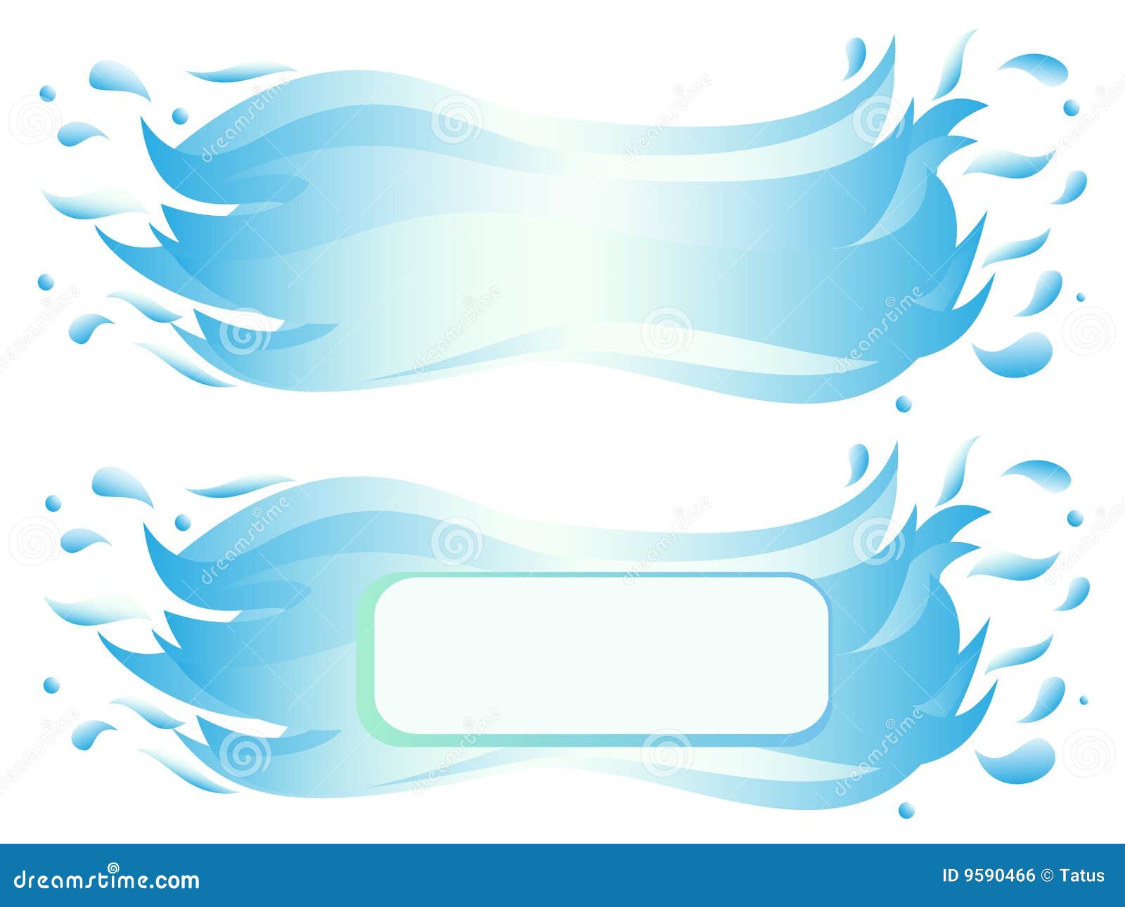 Banner of Water Wave with Splash Stock Vector - Illustration of ...