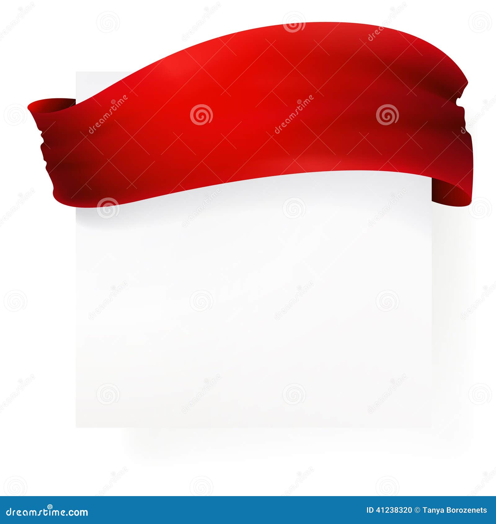 Banner with Waving Red Ribbon Stock Vector - Illustration of award ...