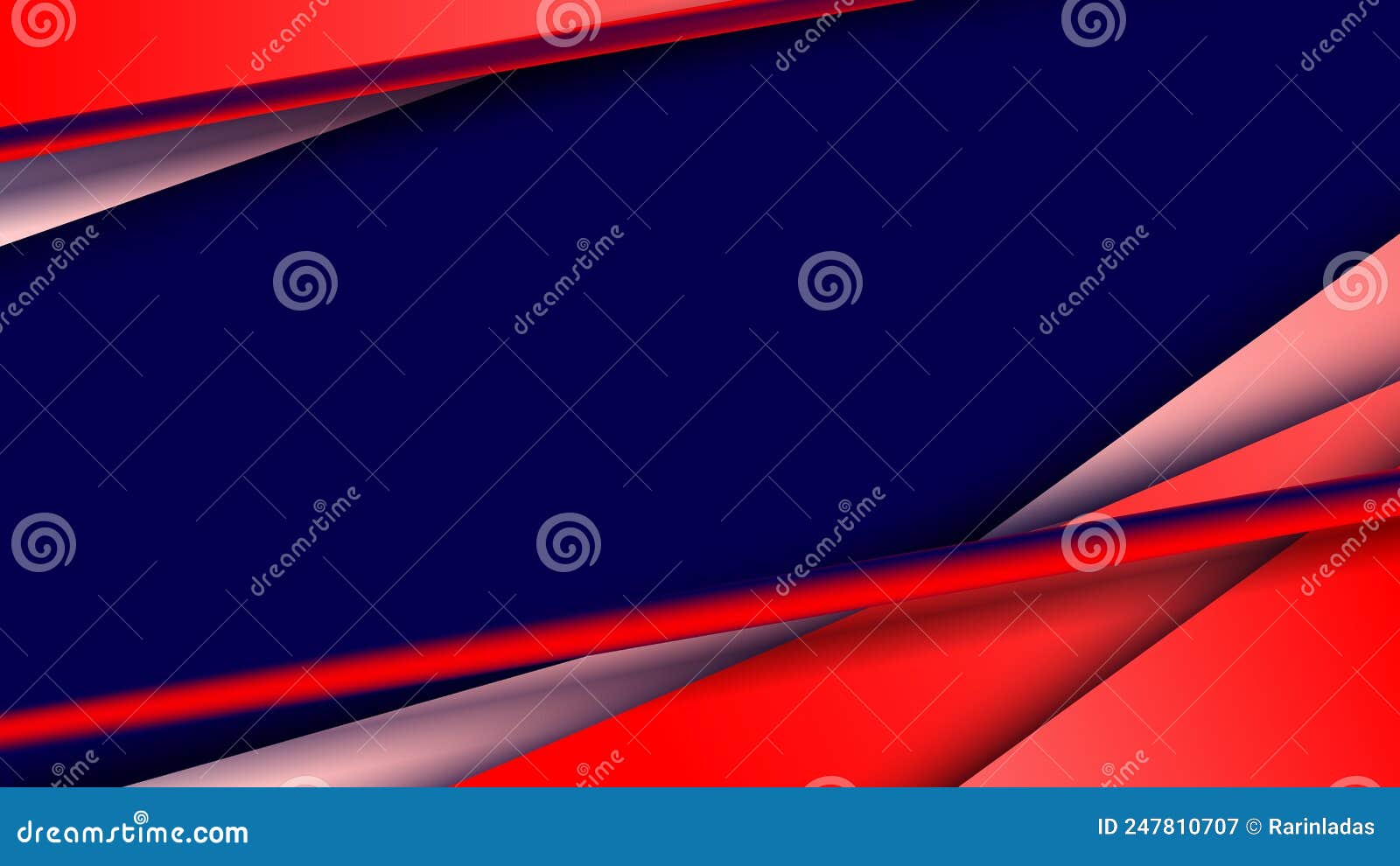 Banner Web Design Template Red Triangles Stripes Overlapping on Blue ...