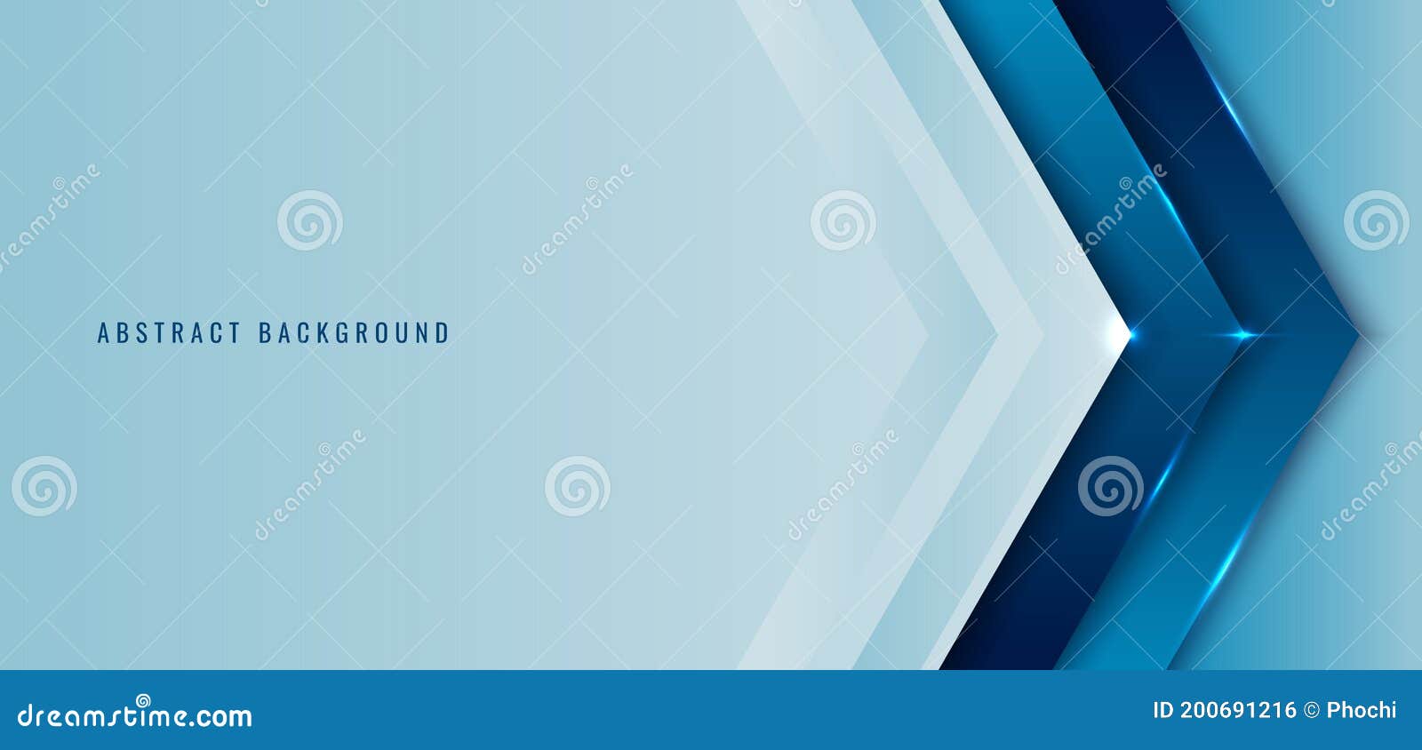 Banner Web Template Blue Angle Arrow Overlapping Layer with Lighting ...