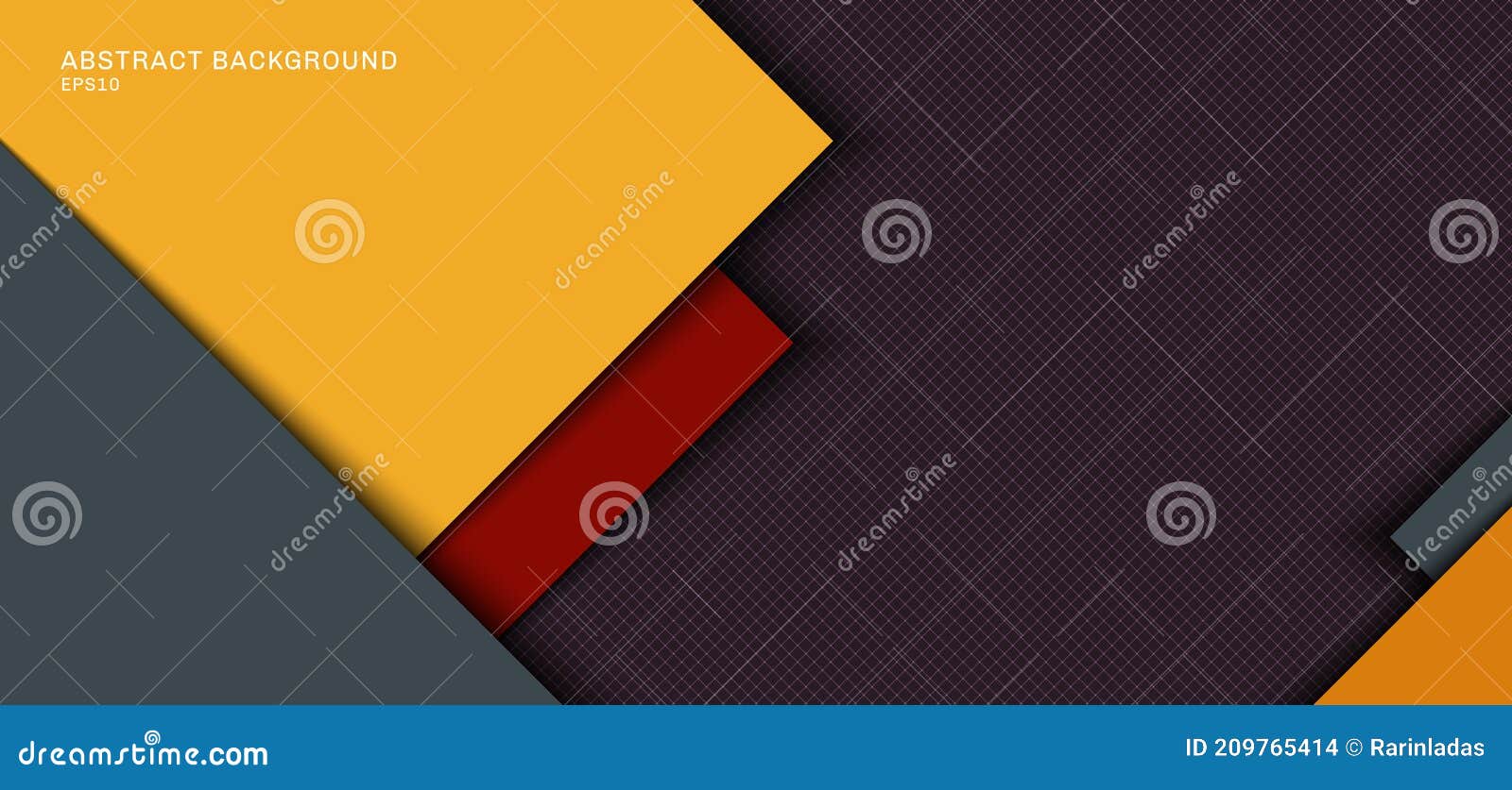 Banner Web Template Design Yellow, Gray Square Overlapping Layer with ...