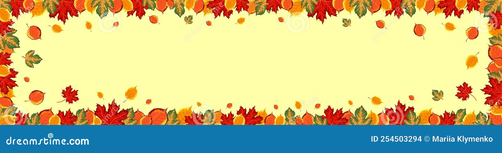 Banner for Website Header with Autumn Leaves and Empty Space for ...