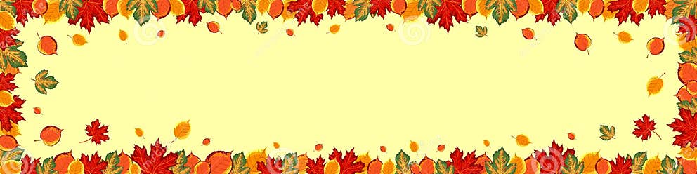 Banner for Website Header with Autumn Leaves and Empty Space for ...