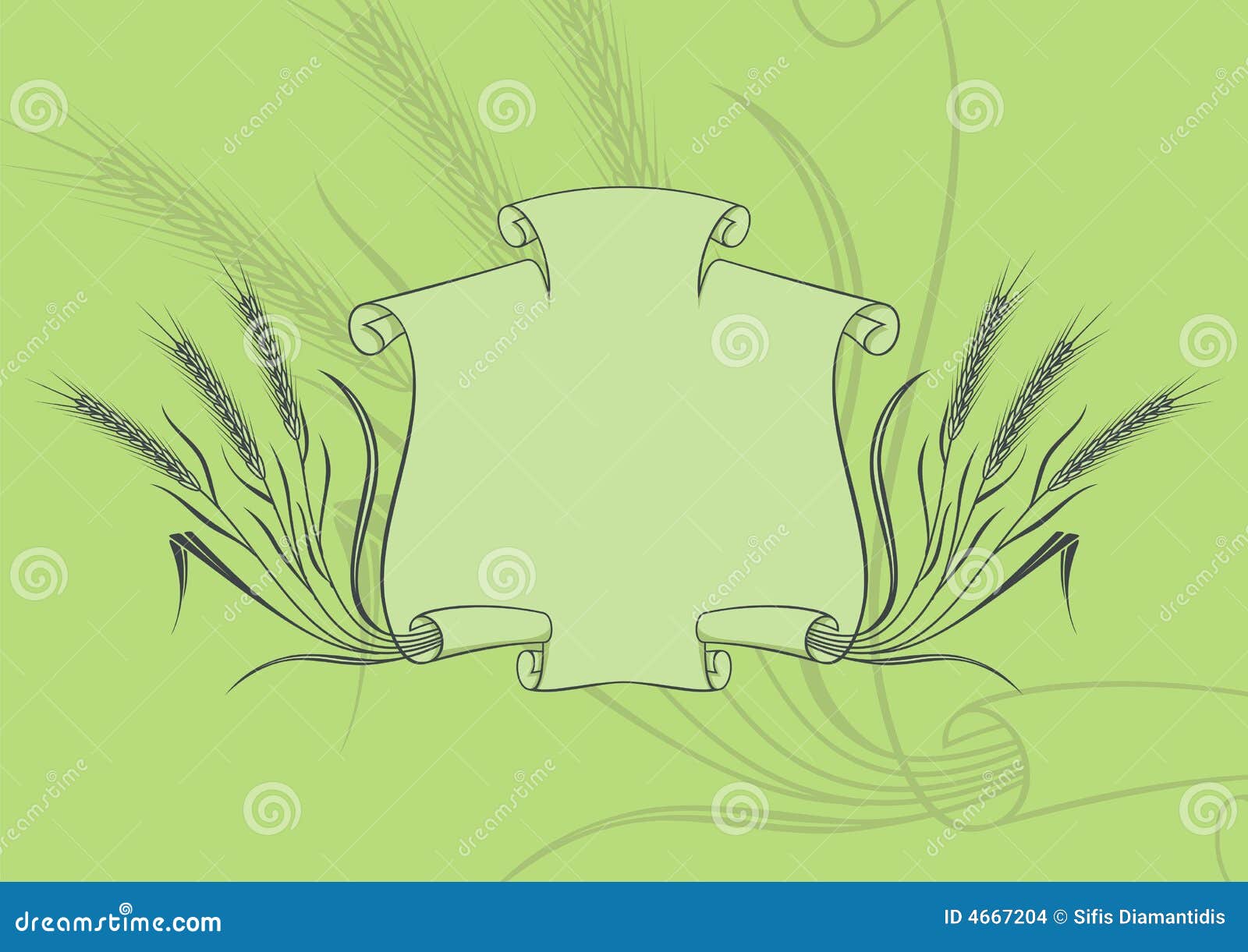 Banner with wheat green stock vector. Illustration of grain - 4667204