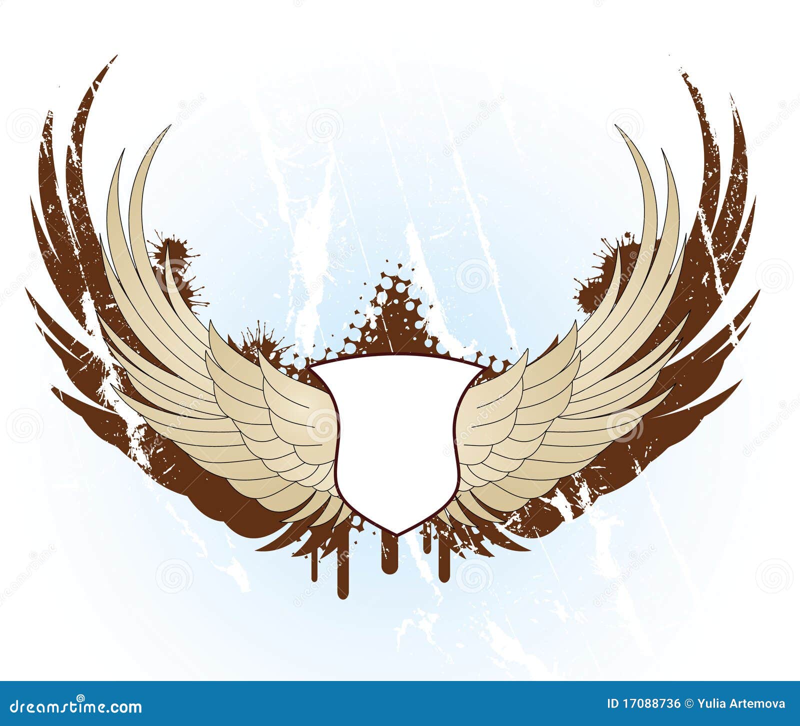 Banner with wings stock vector. Illustration of heart - 17088736