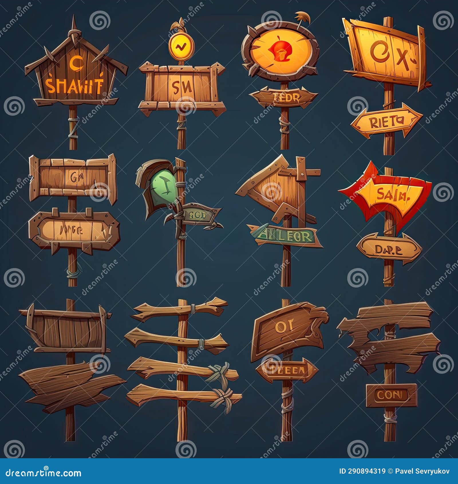 Banner Wooden Board Signpost Ai Generated Stock Illustration ...