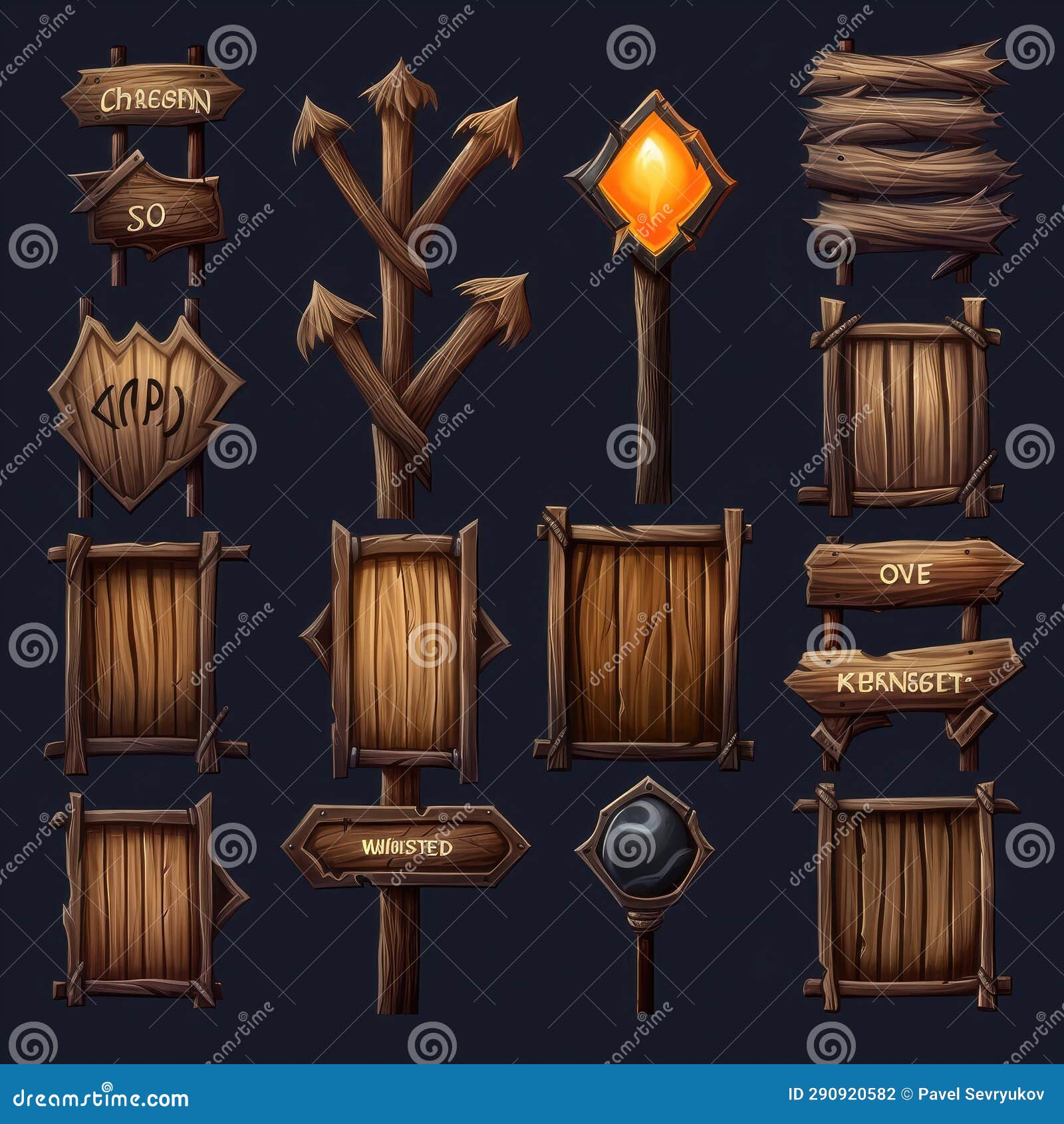 Banner Wooden Board Signpost Ai Generated Stock Photo - Image of retro ...