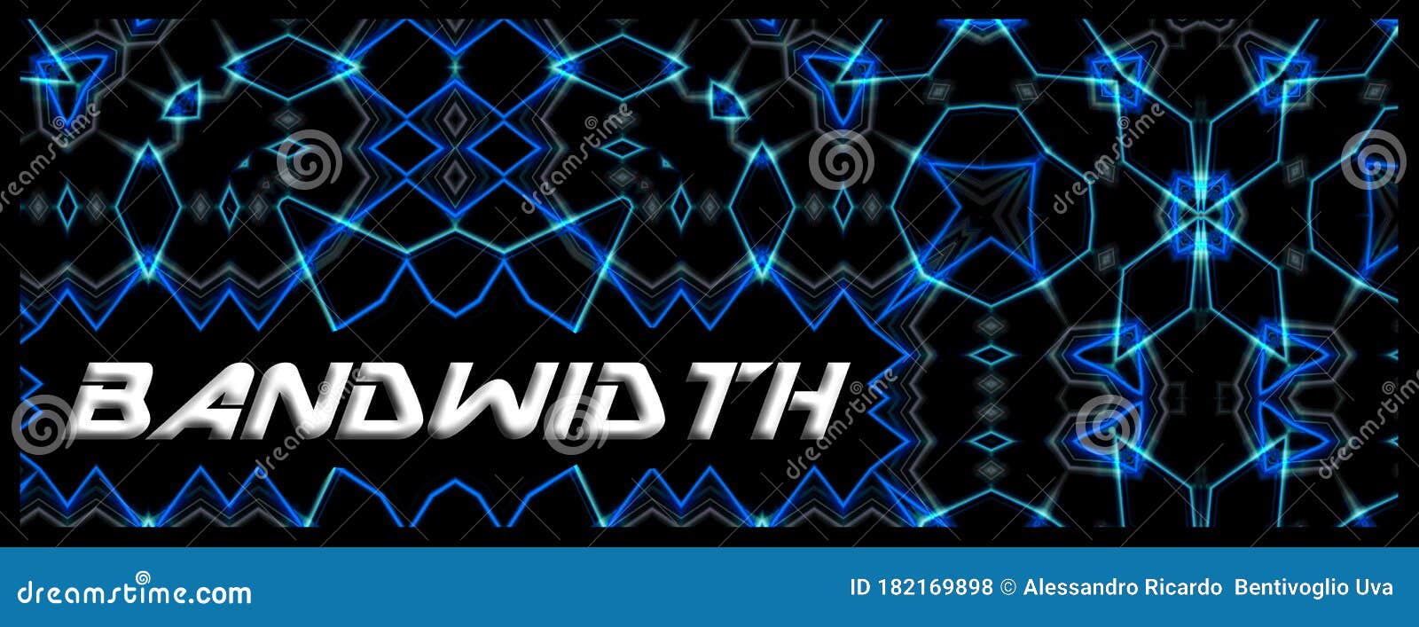 Banner Tech Style `Bandwidth Stock Illustration - Illustration of blue ...
