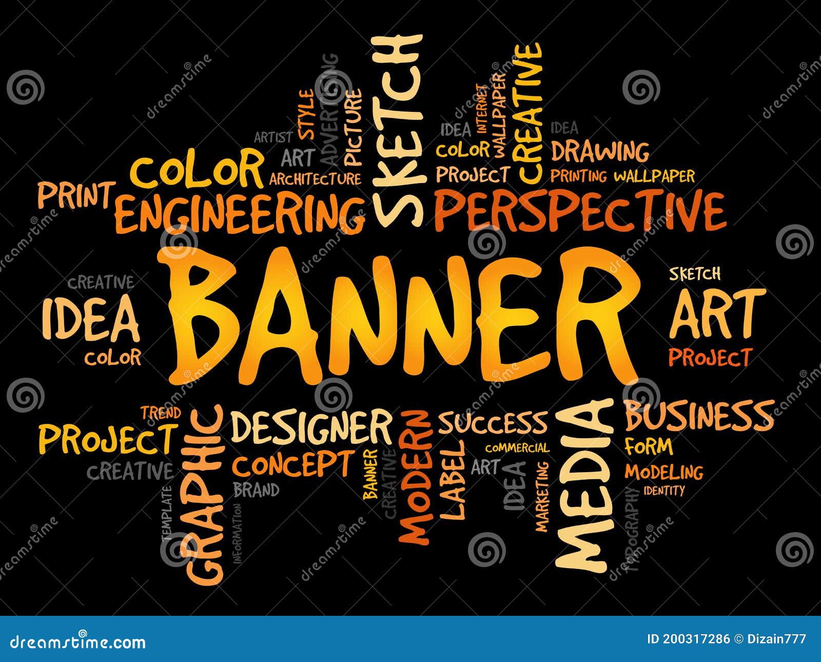 BANNER word cloud stock illustration. Illustration of internet - 200317286