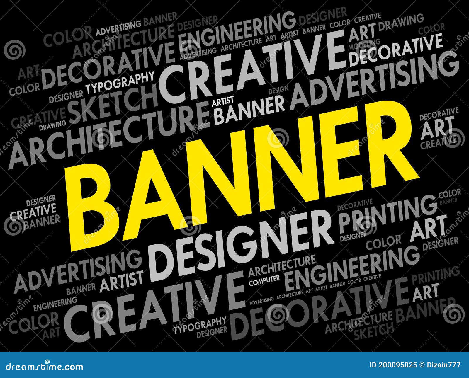 BANNER word cloud stock illustration. Illustration of advertising ...