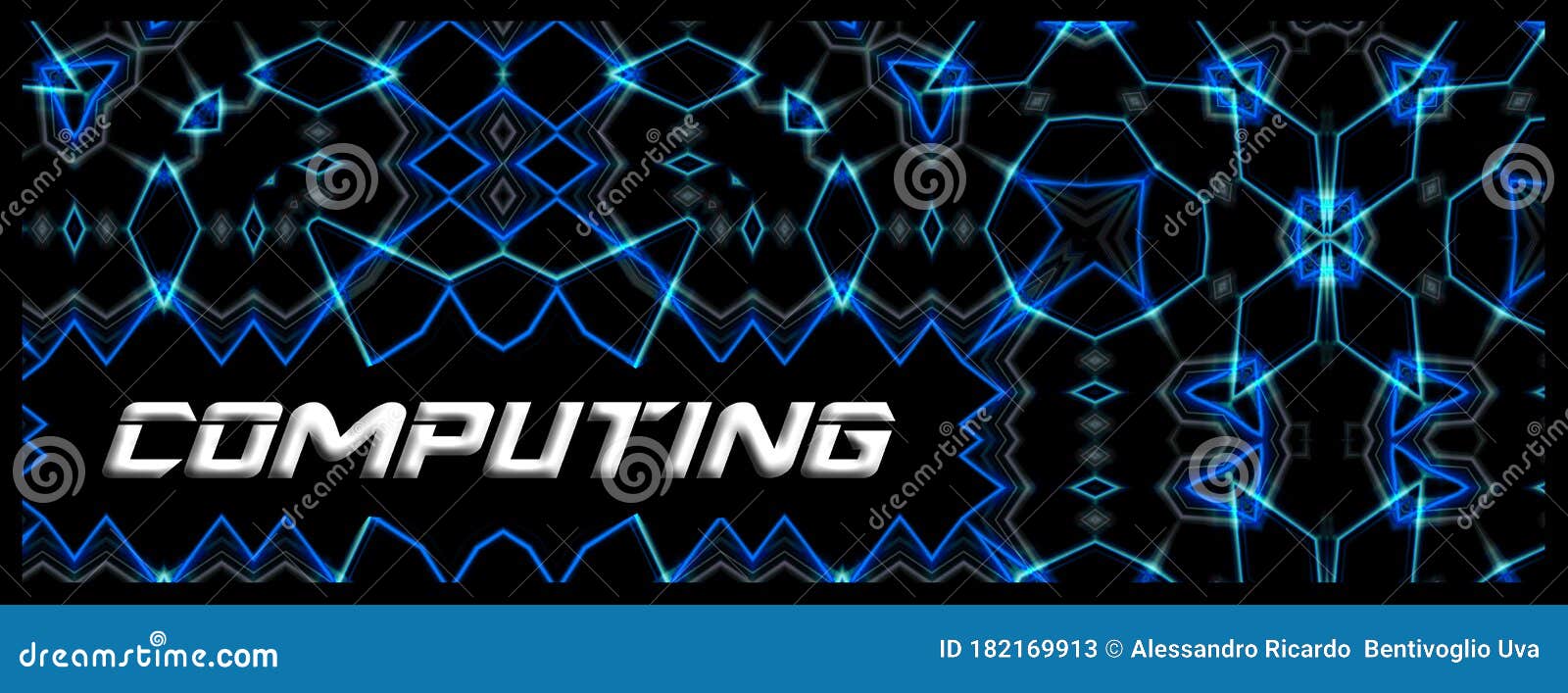 Banner Tech Style `Computing` Stock Illustration - Illustration of ...