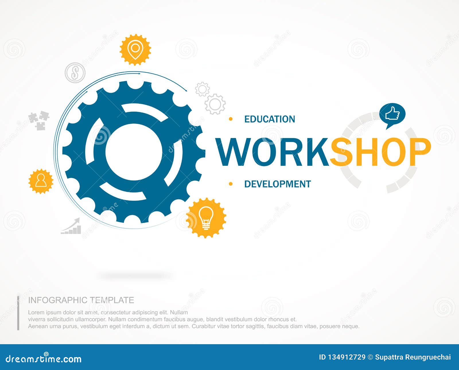 Banner Workshop and Gear Concept. Stock Illustration - Illustration of ...