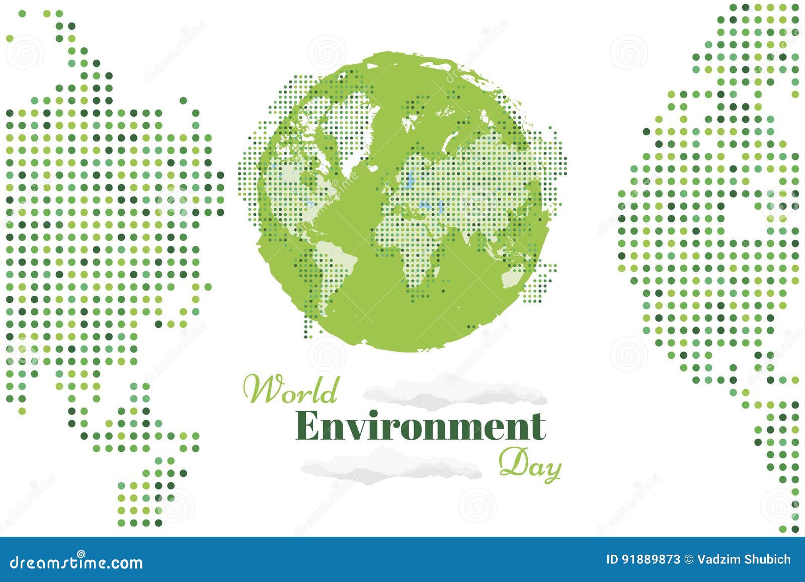 Banner World Environment Day with World Map Stock Illustration ...