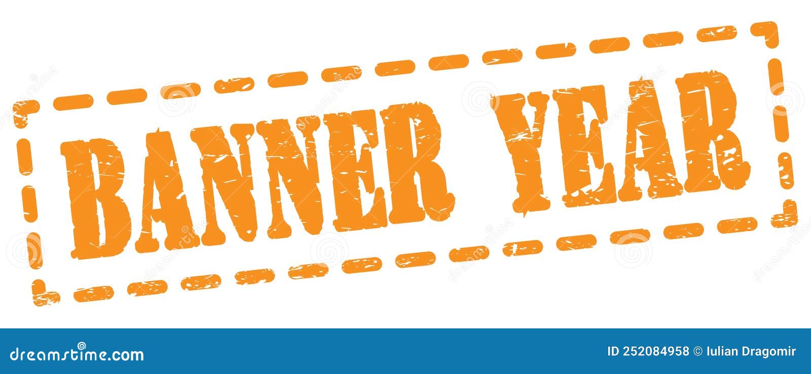 BANNER YEAR Text Written on Orange Stamp Sign Stock Illustration ...