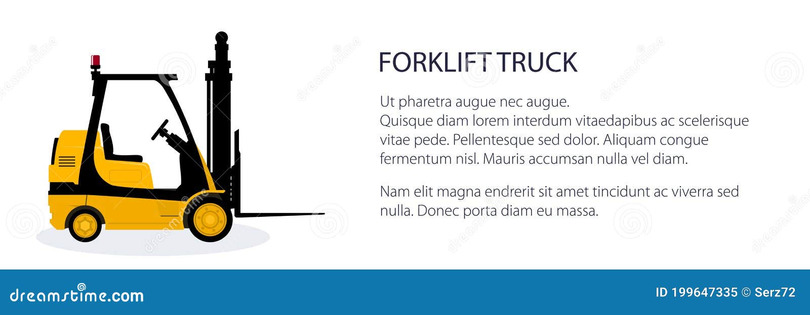 Banner with Yellow Forklift Truck Stock Vector - Illustration of ...