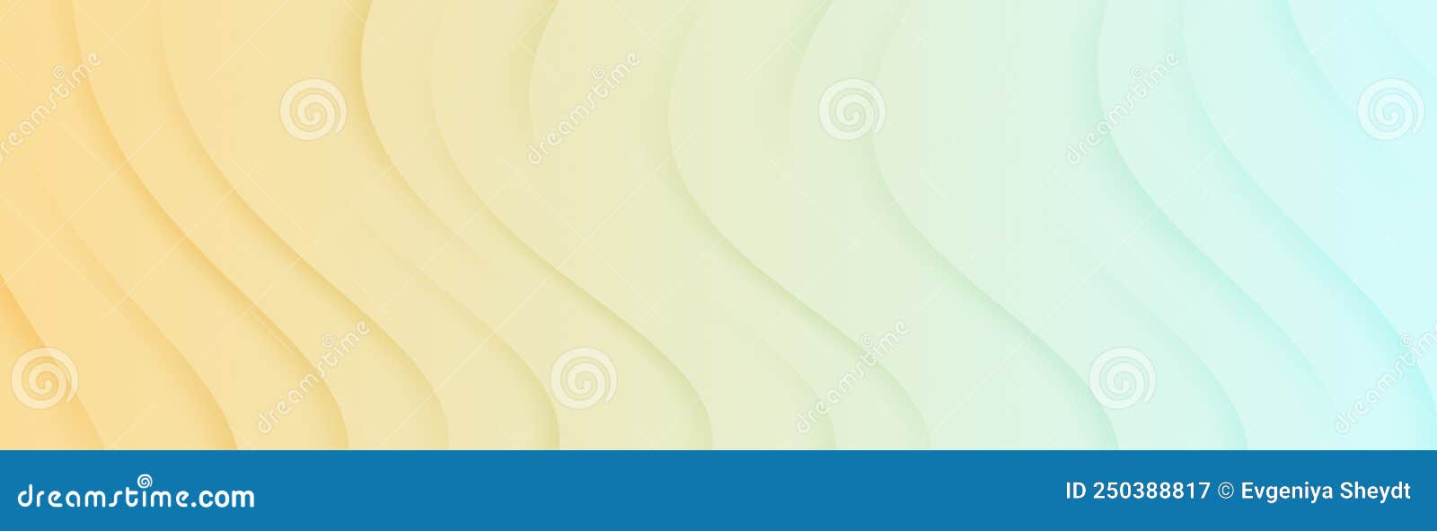 Banner Yellow and Light Blue Gradient Abstract Wave Background. Stock ...