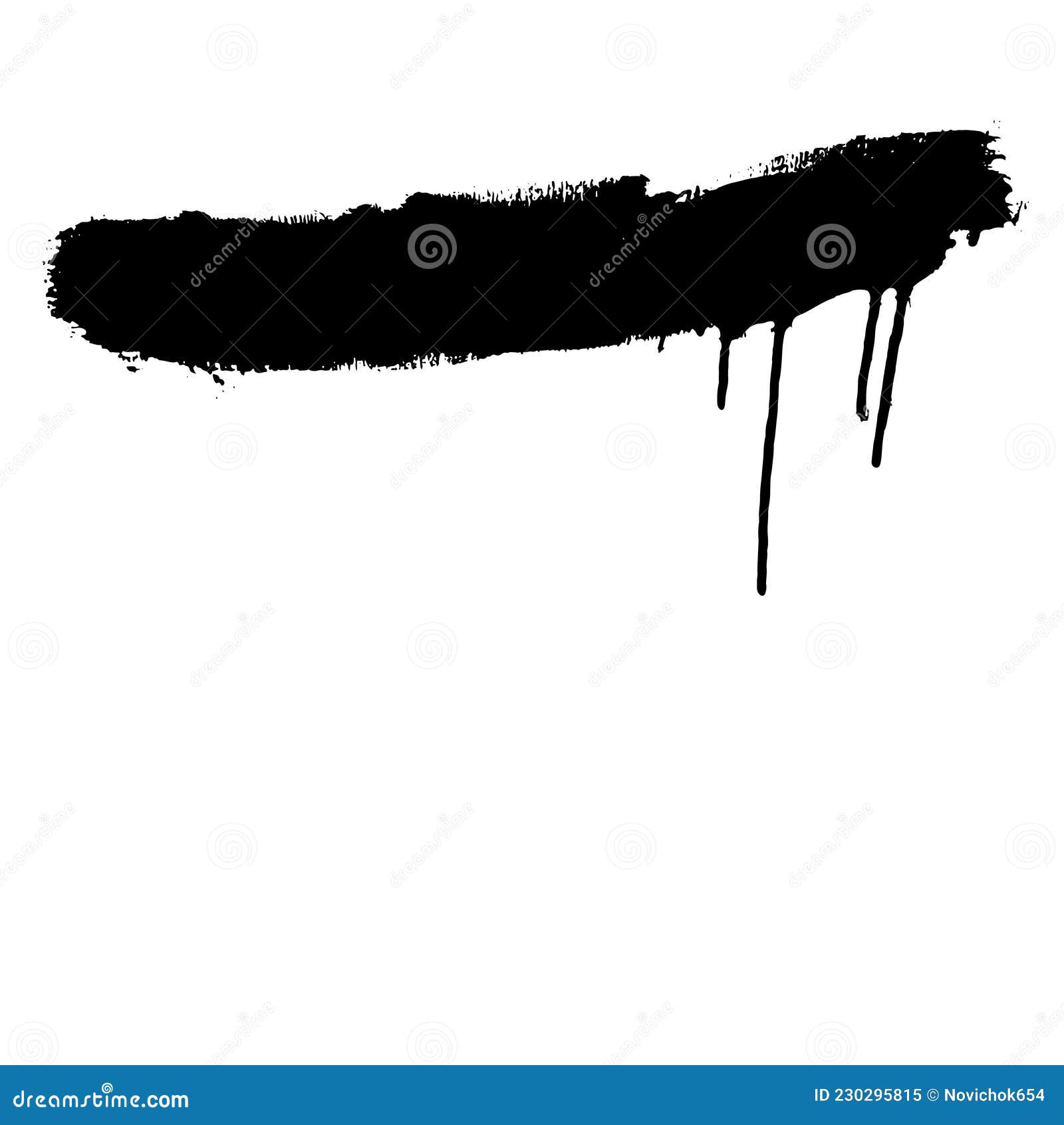 Black Paint Banner with Drips. Stock Vector - Illustration of bright ...